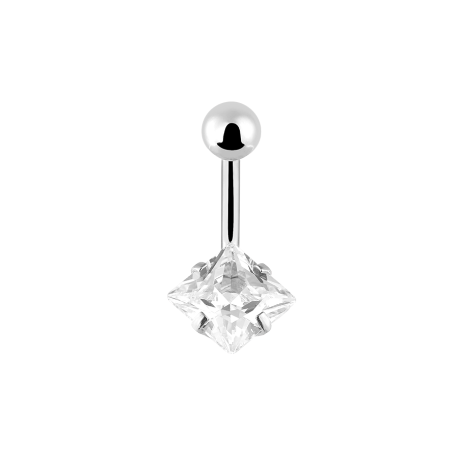 Square Shiny Belly Button Ring Silber – HI-LIFE