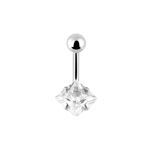Square Shiny Belly Button Ring Silber – HI-LIFE