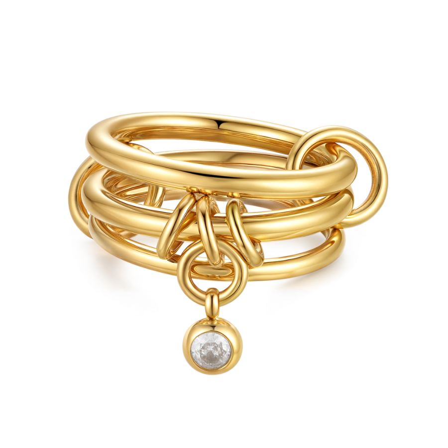 Triple Stone Infinity Flow Ring 18K Vergoldet – HI-LIFE